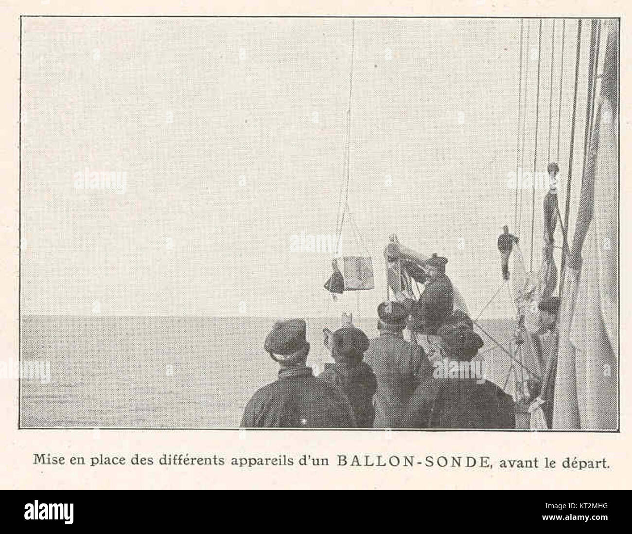 This photograph shows the setup of various instruments for a weather ...