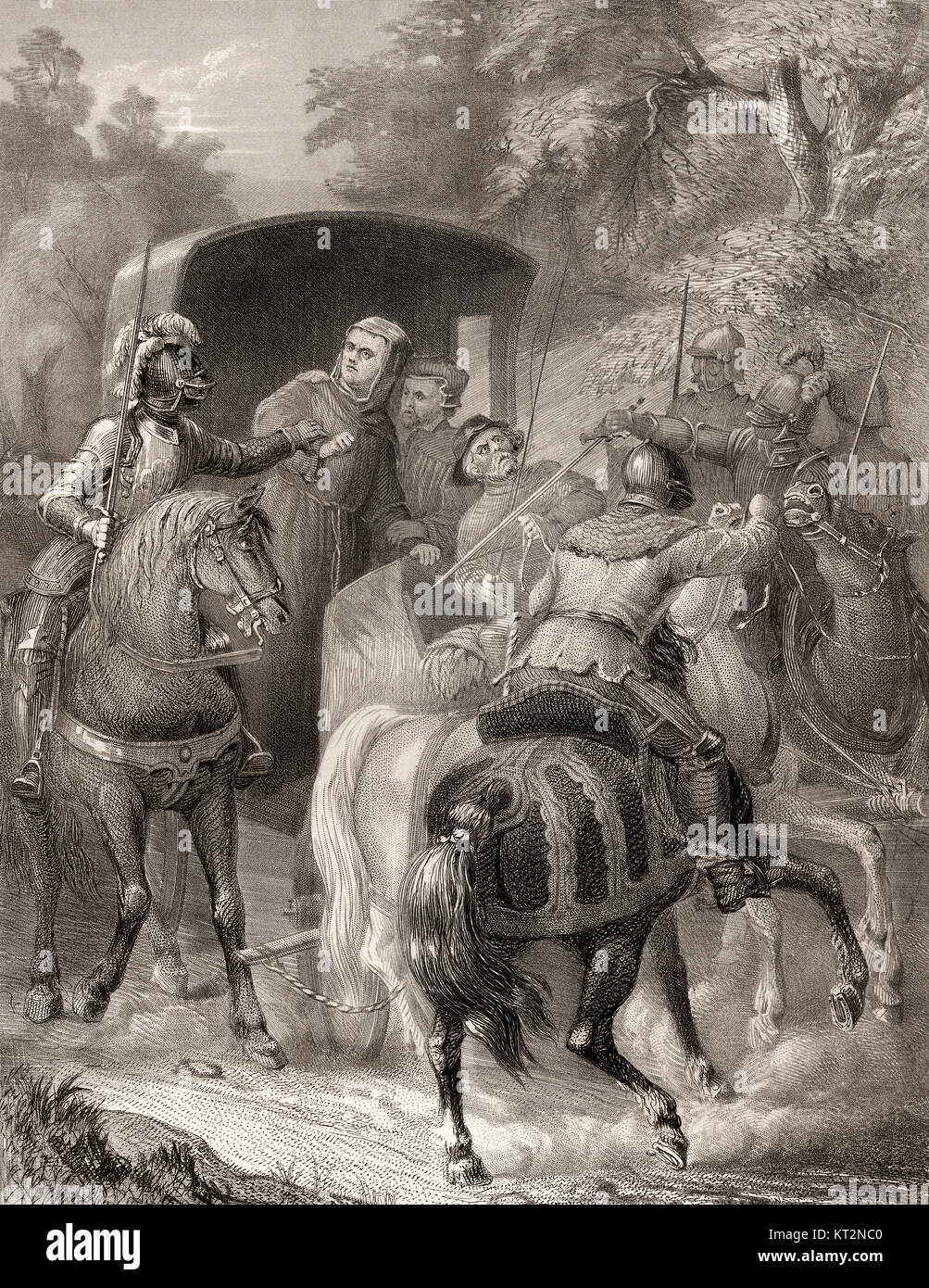 Martin Luther's abduction to the Wartburg castle, Germany, 1521 Stock ...