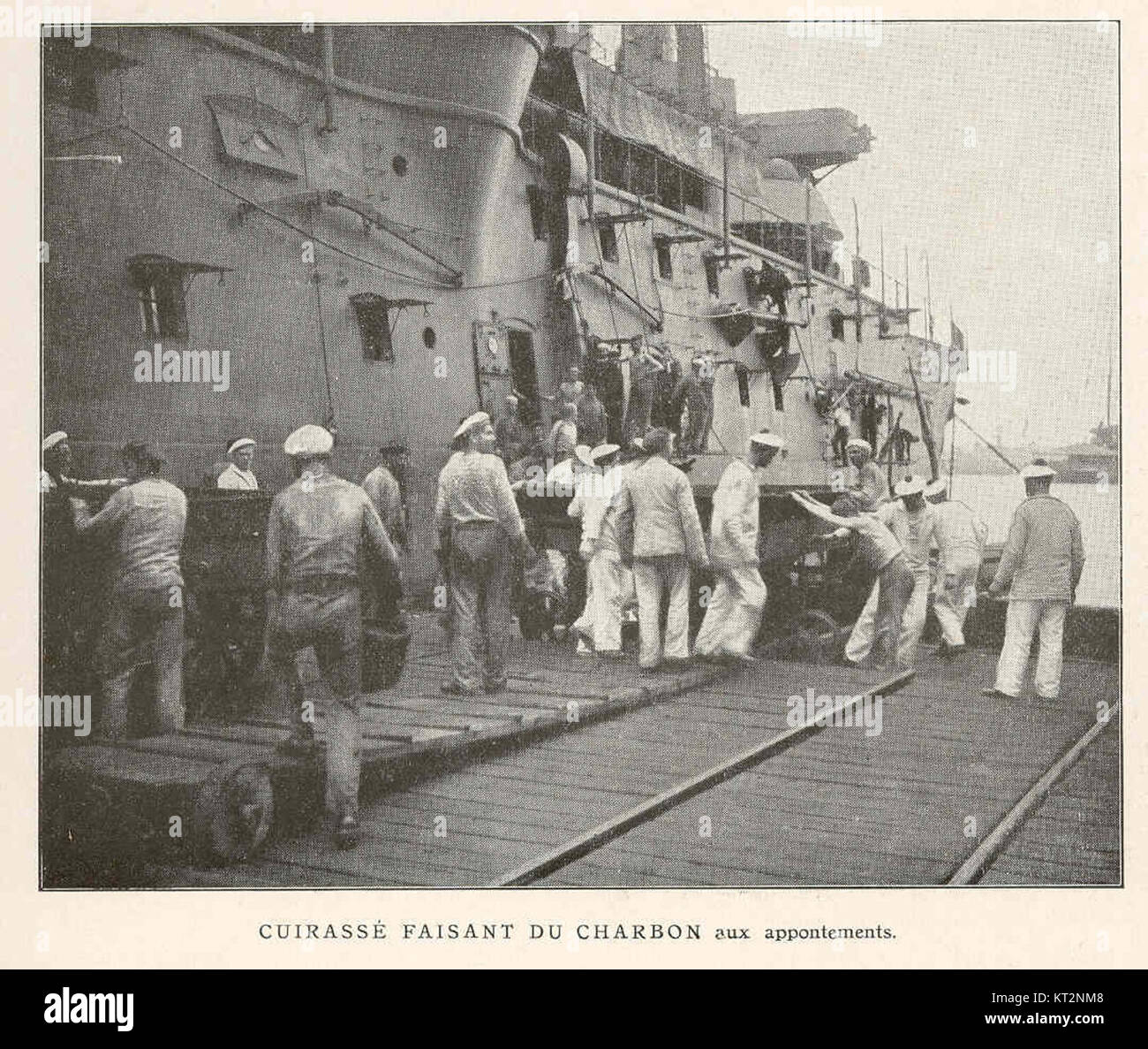 This image depicts the cuirass ship performing the task of coal ...