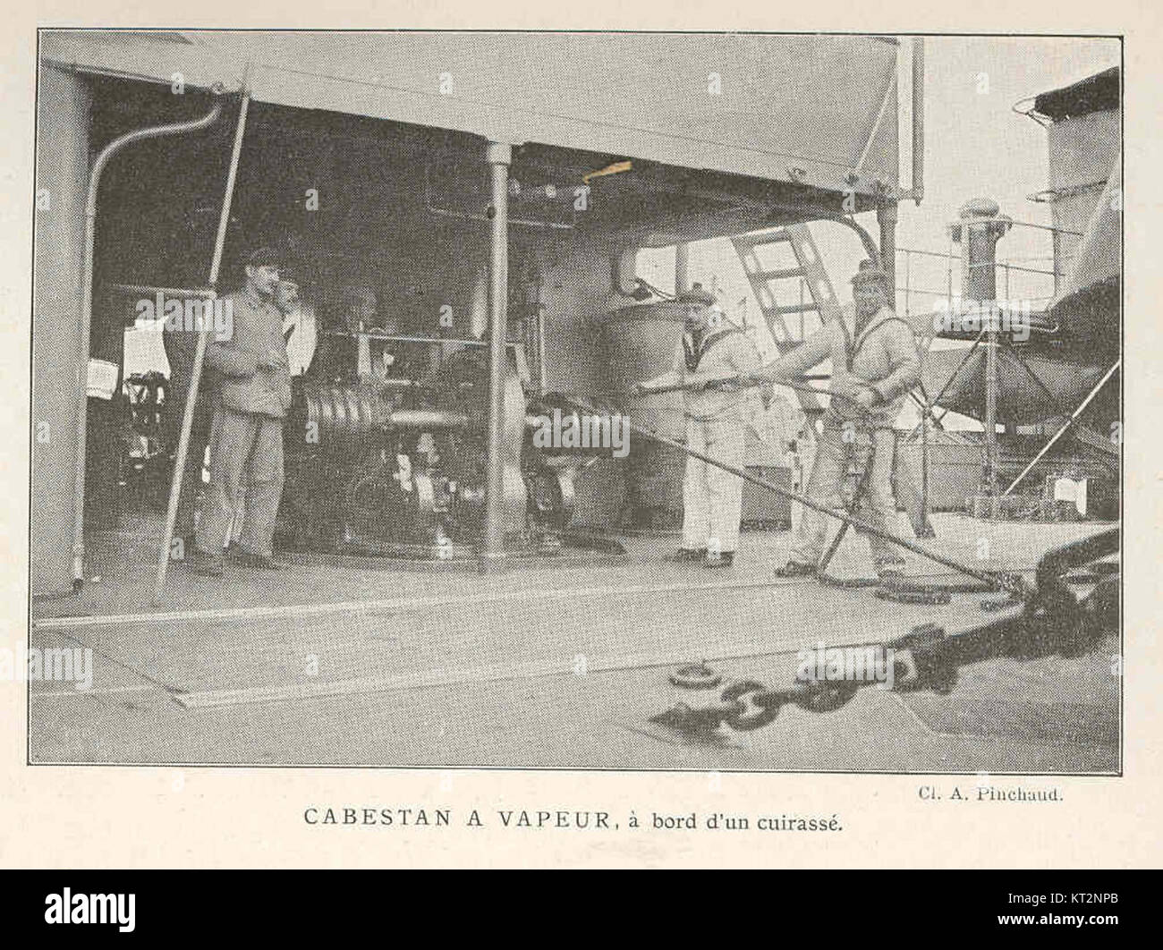Cabestan Ã Vapeur, a bord d'un cuirassÃ©, refers to a steam-powered ...