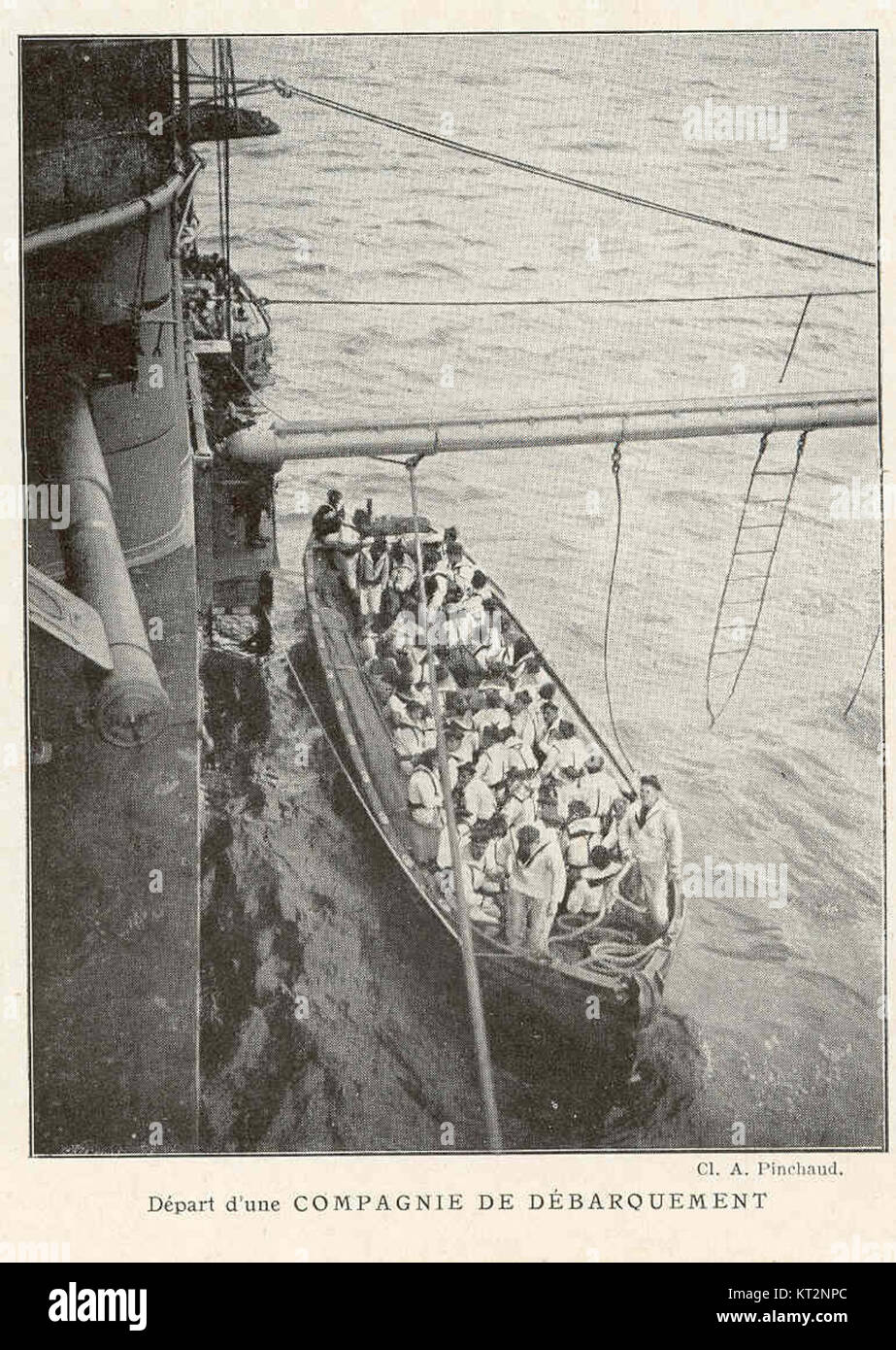The image depicts the departure of a military unit from a ...