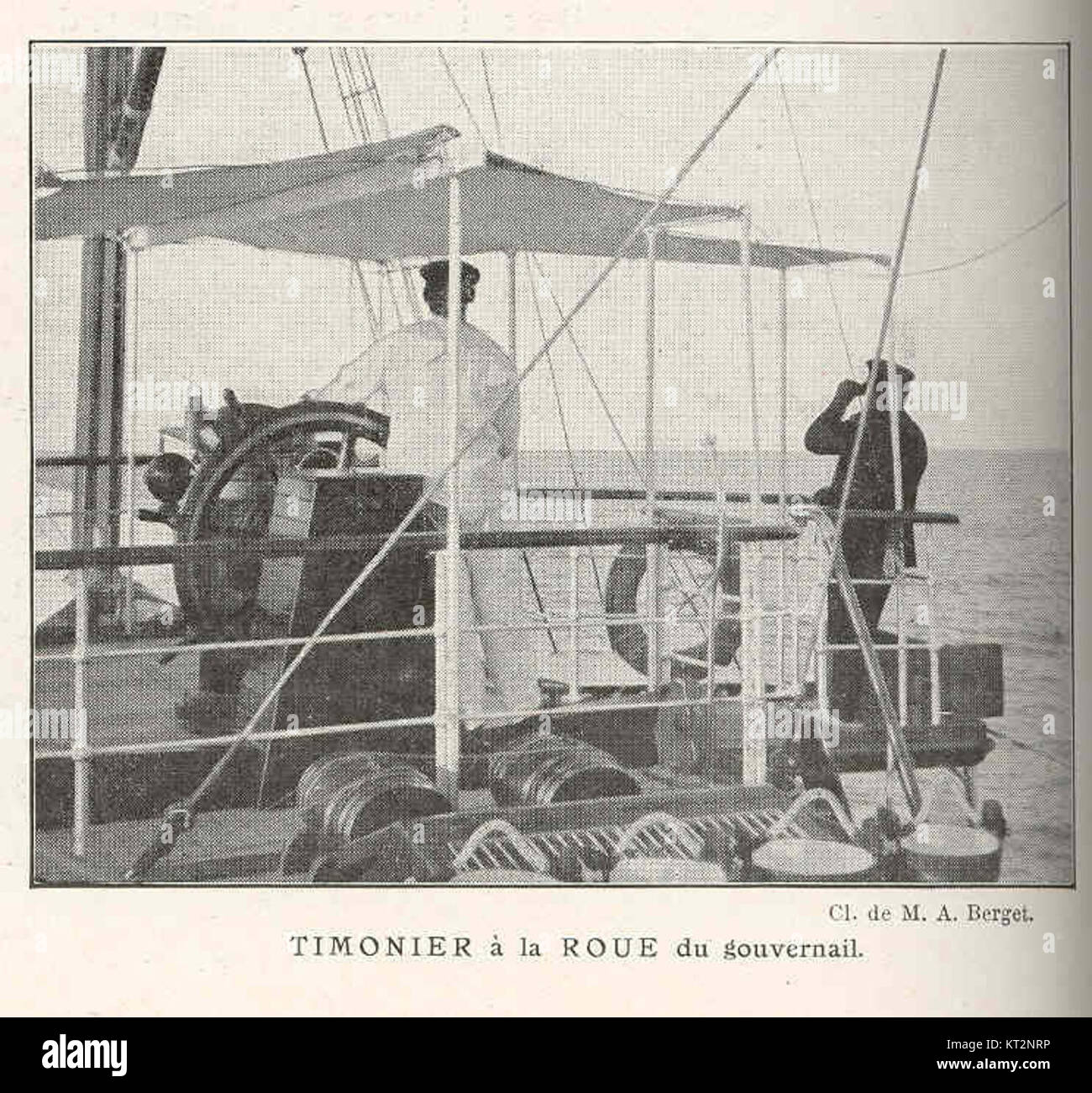 'Timonier a la Roue du Gouvernail' is a historical maritime painting ...