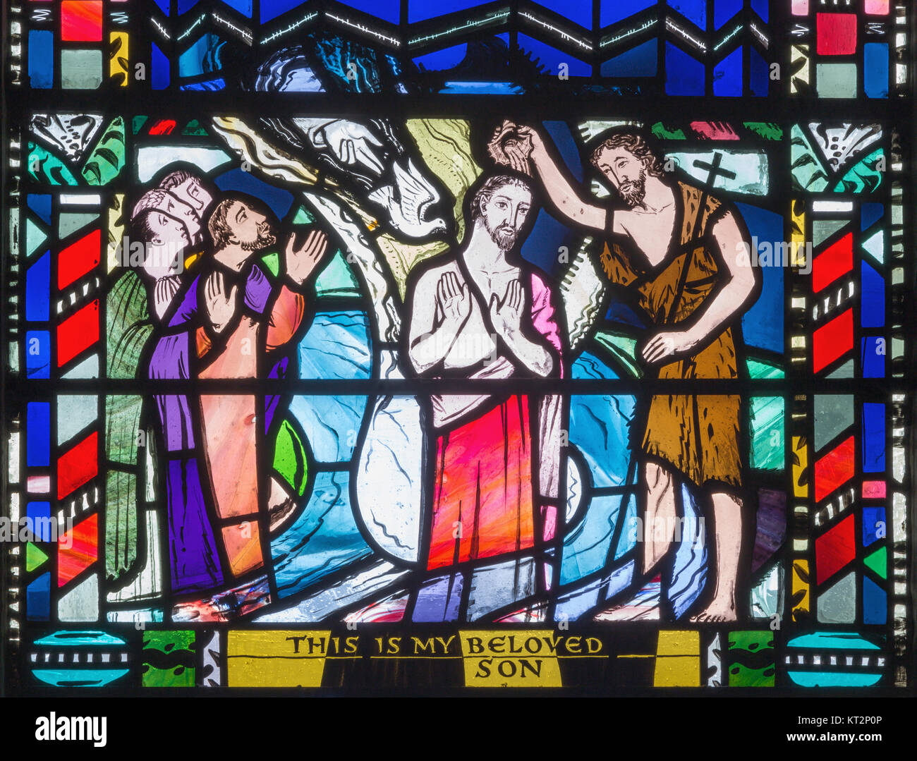 Jesus' baptism stained glass High Resolution Stock Photography and ...
