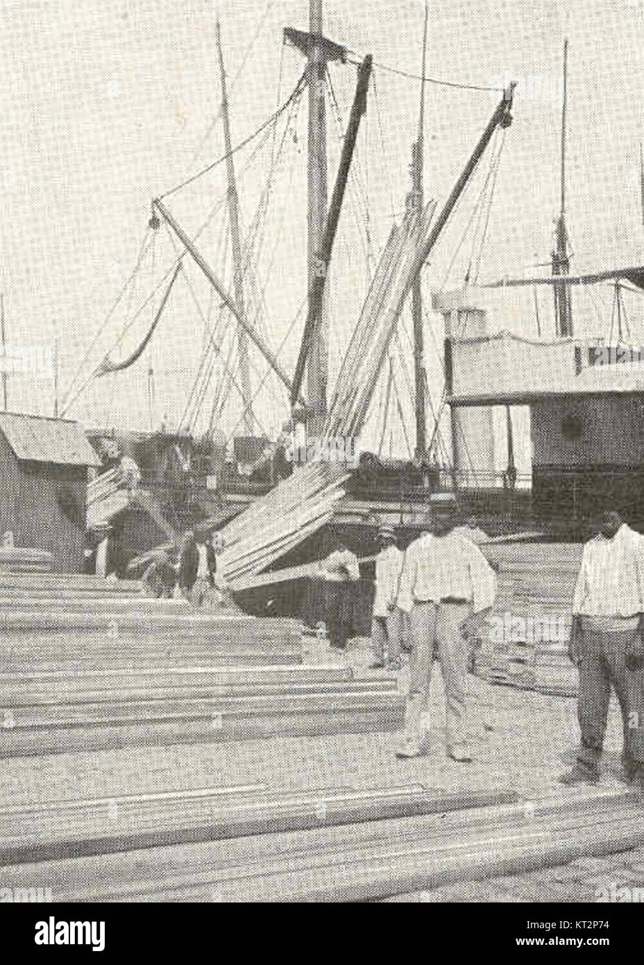 This image depicts the unloading of Norwegian timber at the Old Port of ...