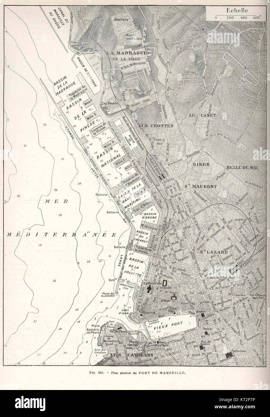A general layout plan of the Port of Marseille, France, detailing the ...