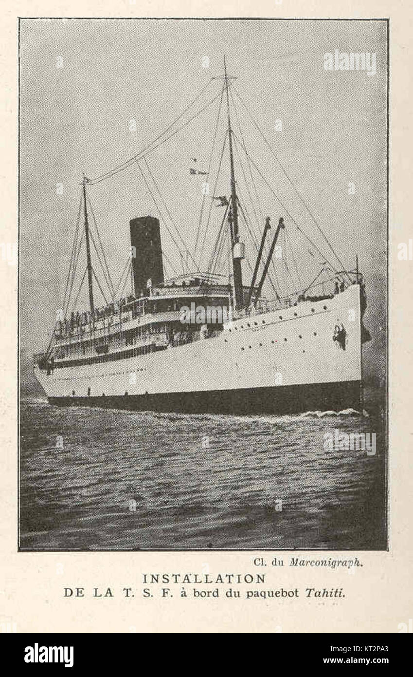 The installation of the TSF (TÃ©lÃ©graphie sans fil) on the Tahiti ...