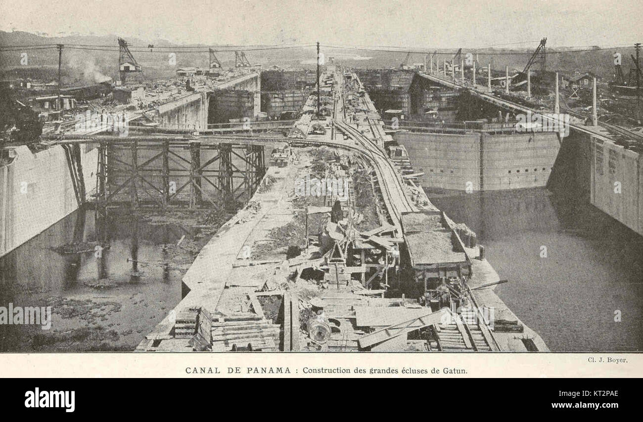 An image or document showcasing the construction of the Gatun Locks in ...
