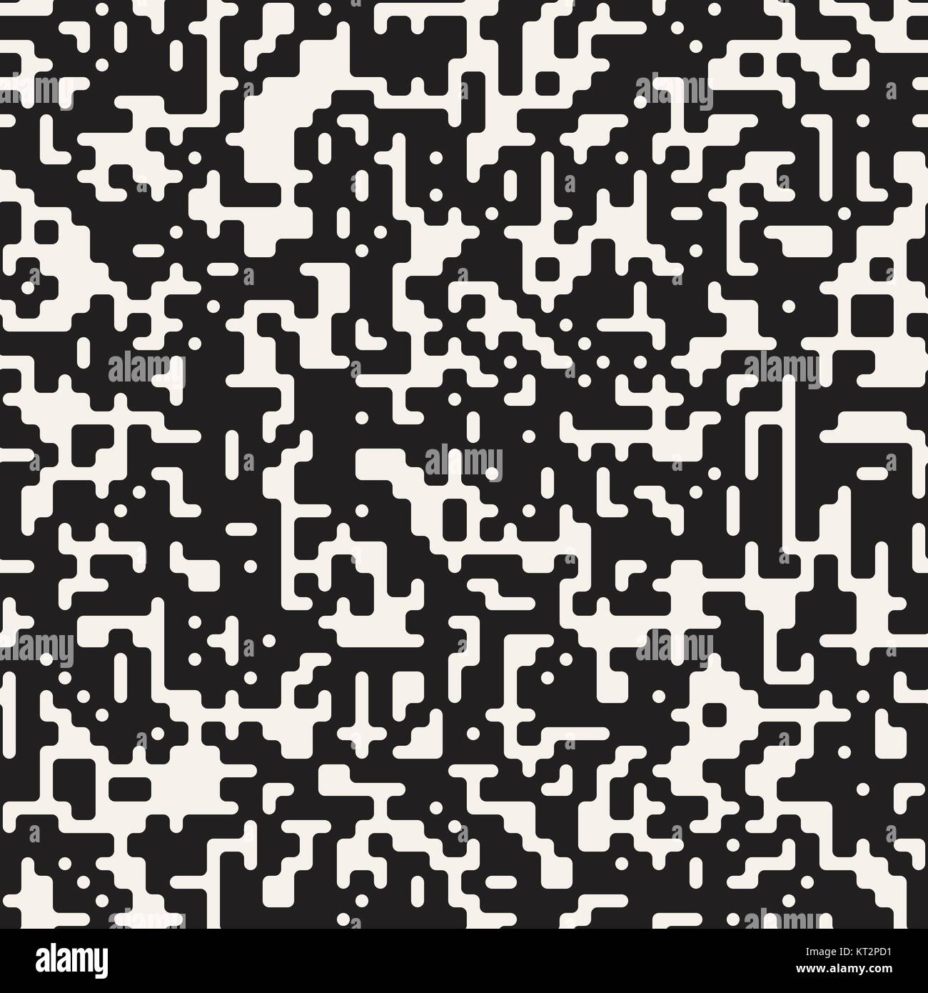 Irregular Tangled Shapes. Abstract Geometric Background Design. Vector Seamless Black and White ...