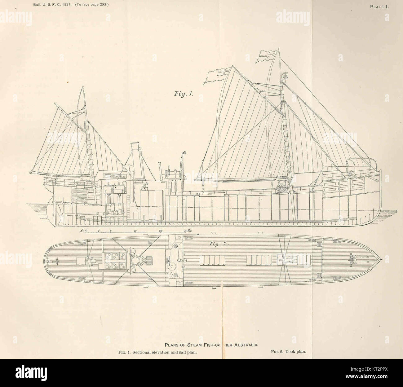 Blueprints of the steam fish-carrier 'Australia', hull number 37800 ...