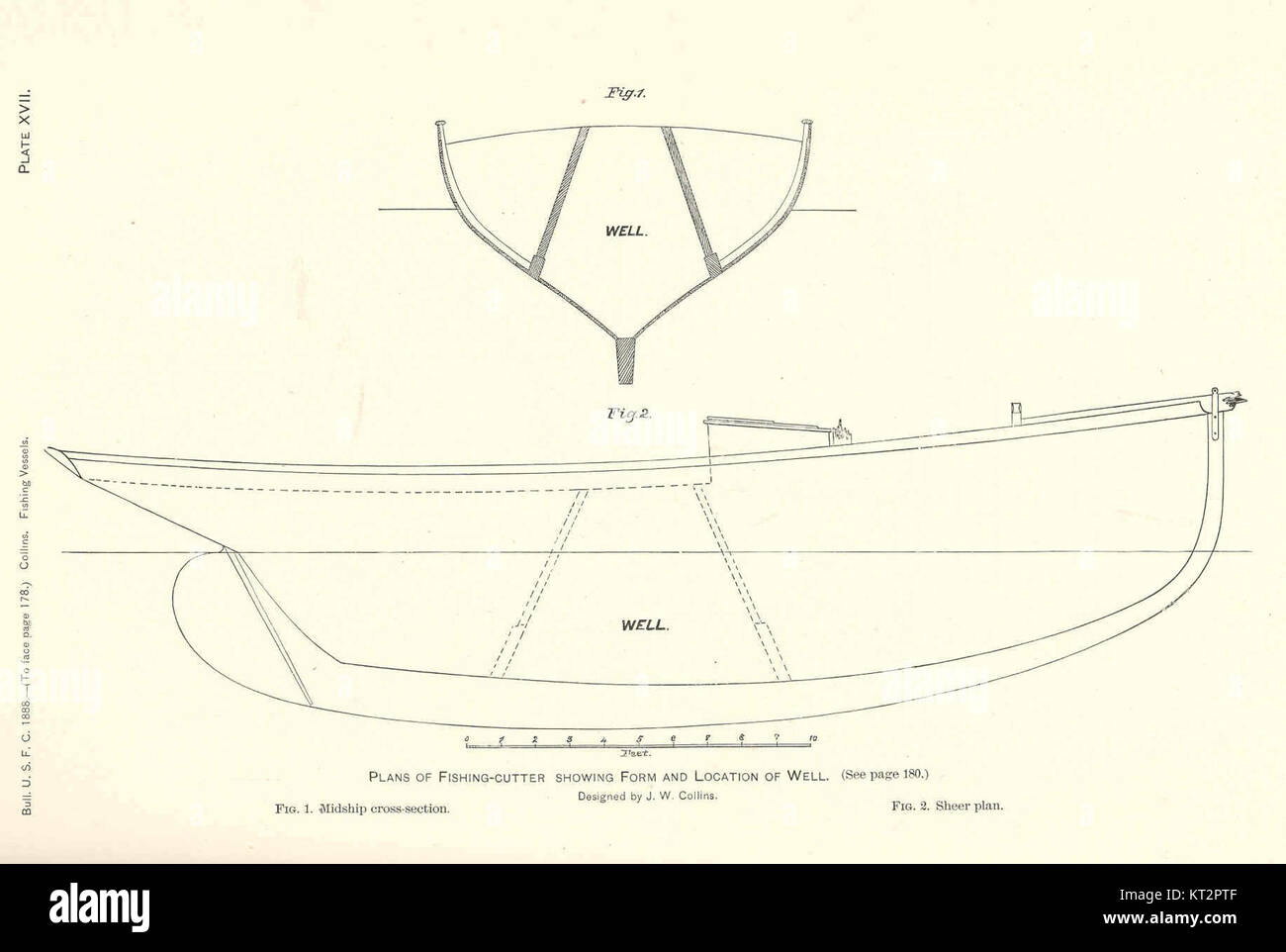 These plans of a fishing cutter illustrate the design, form, and ...