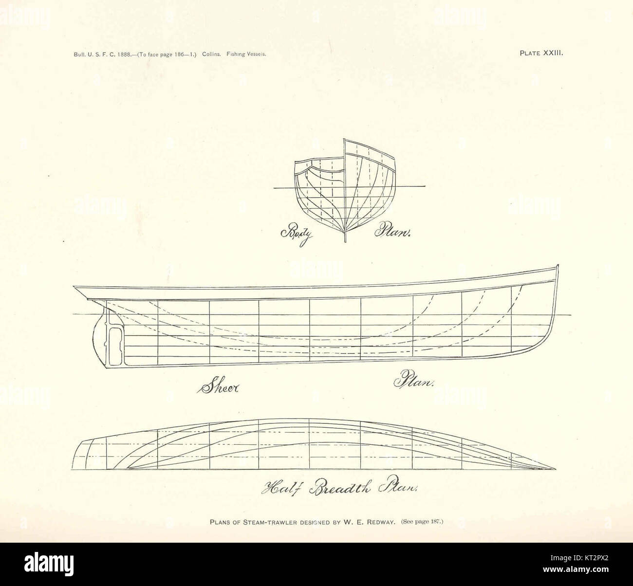 These are the detailed plans of a steam-trawler designed by W.E. Redway ...