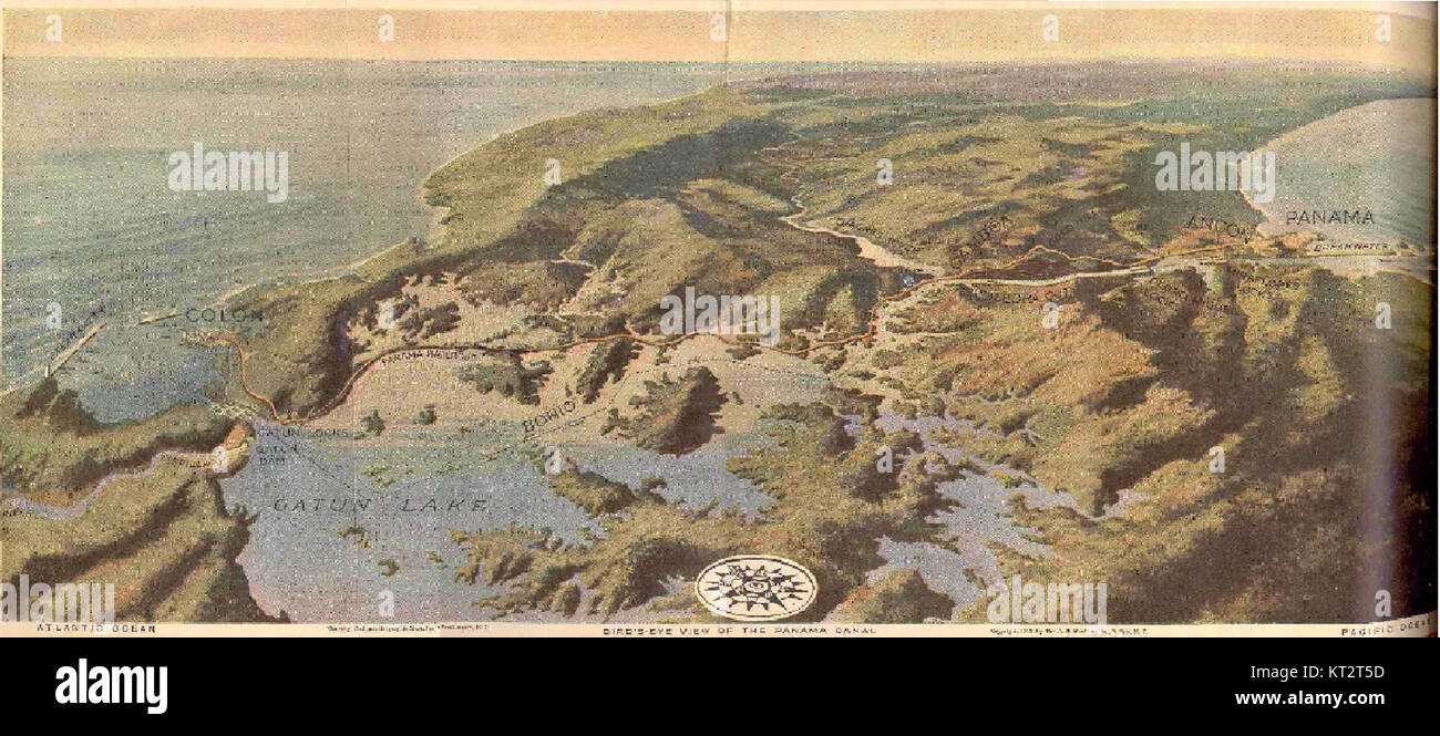 38657 Bird's-Eye View of the Panama Canal Stock Photo - Alamy