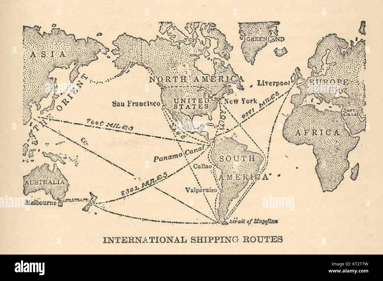 Map of world shipping routes hi-res stock photography and images - Alamy