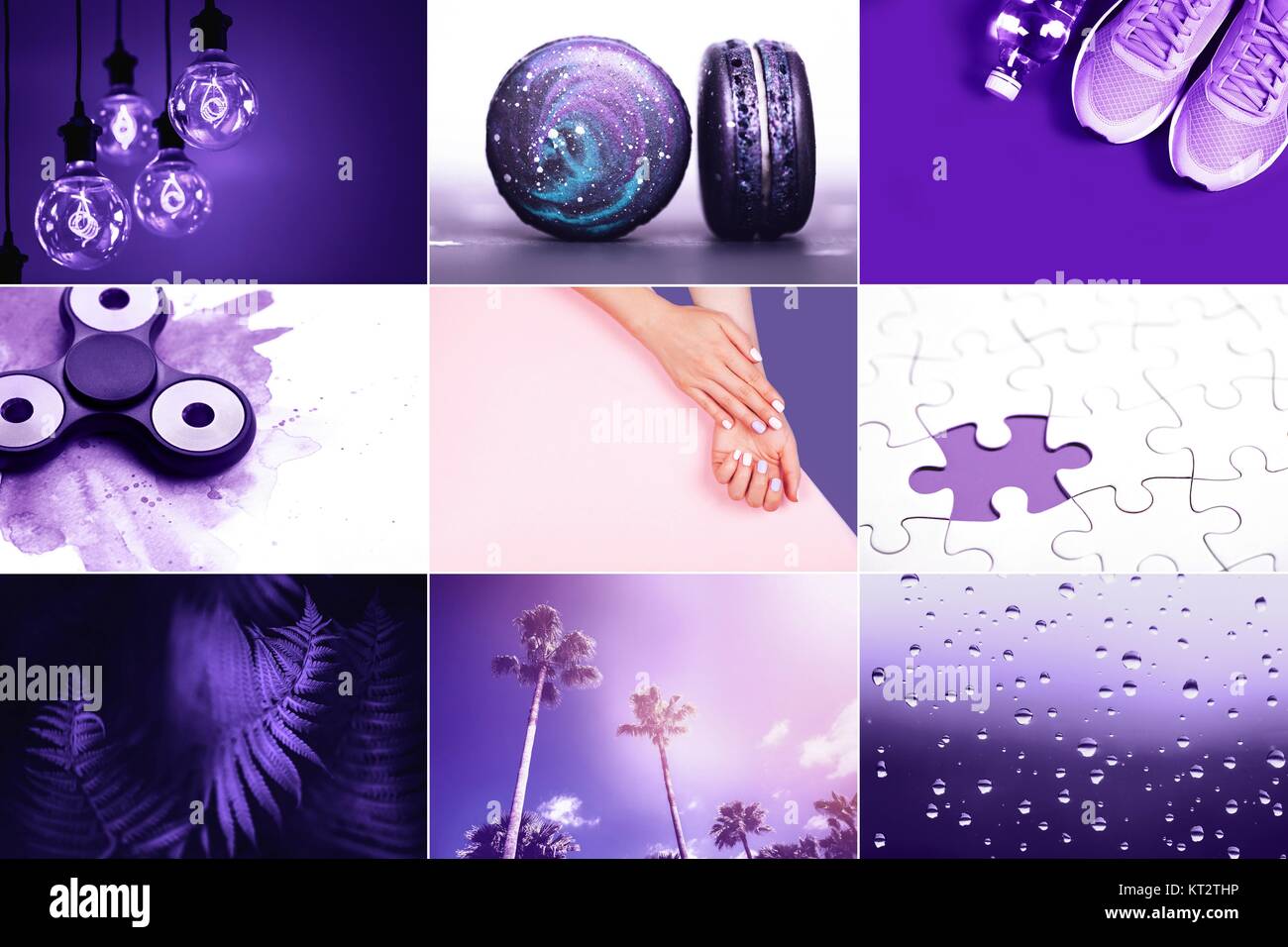 Ultra Violet collage. Color of the year 2018 Stock Photo - Alamy