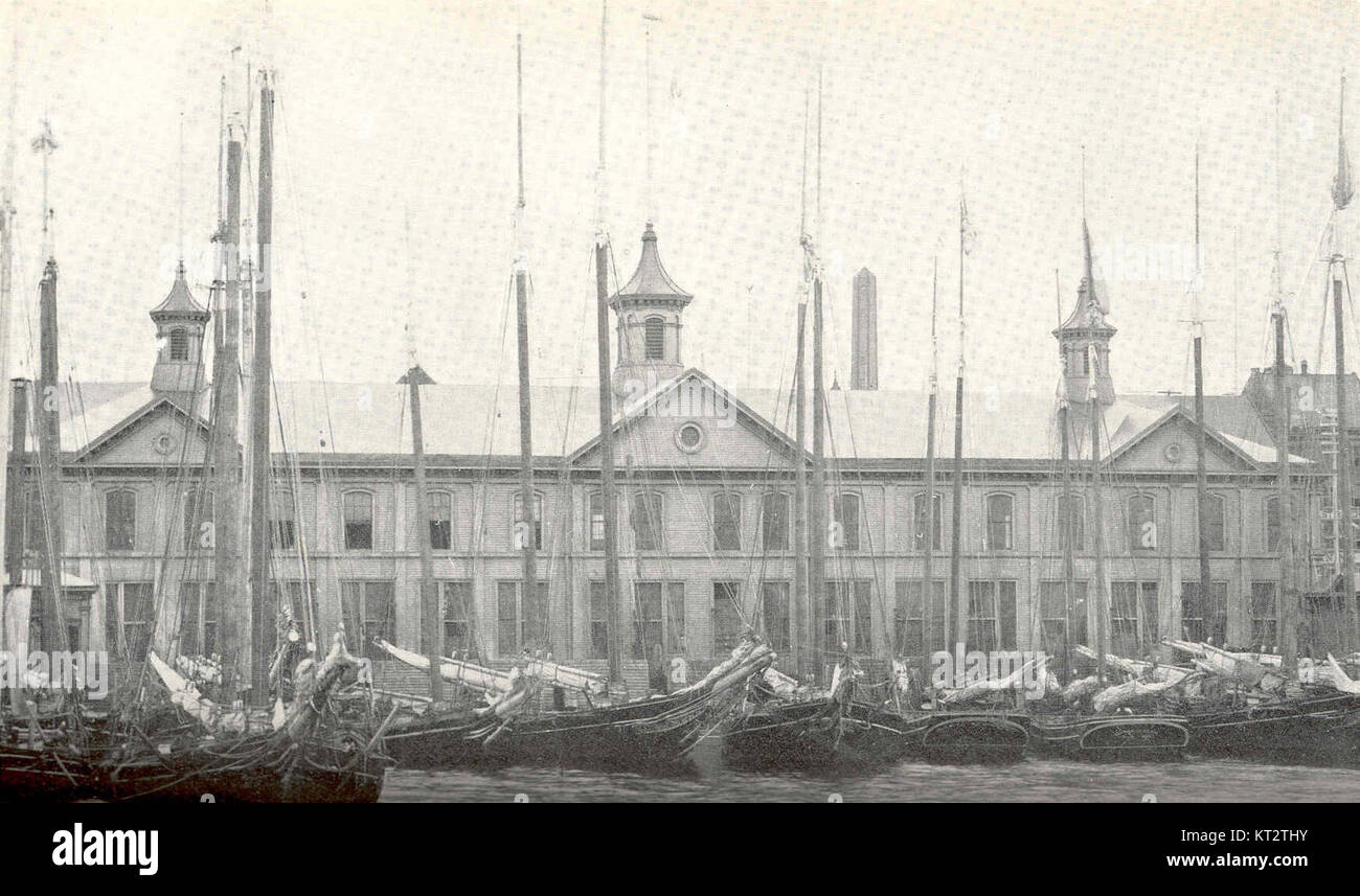 The Waterfront of the Fulton Fish Market in New York City was an ...