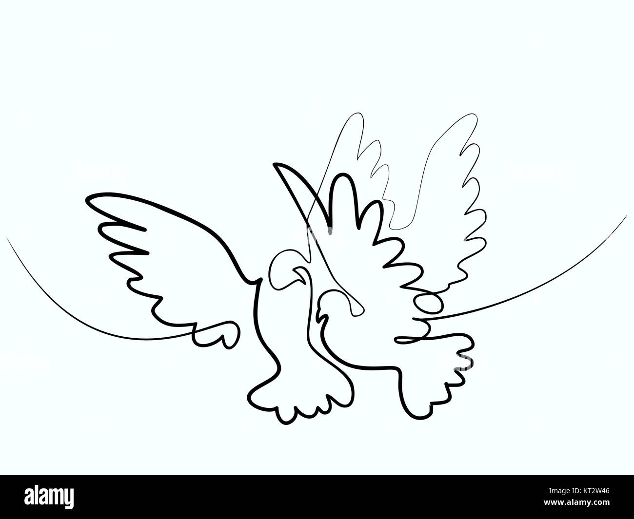 Flying dove line silhouette hi-res stock photography and images - Alamy