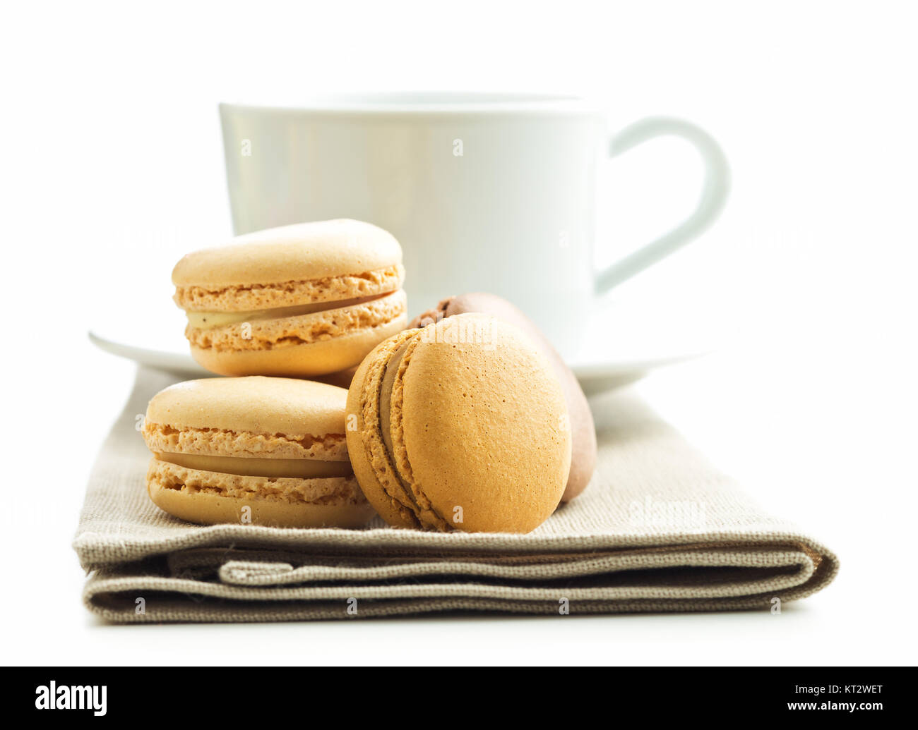Coffee macarons and coffee cup Stock Photo - Alamy
