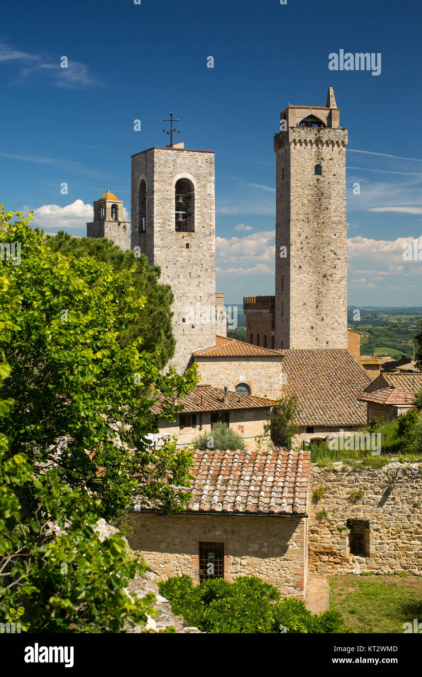 In the very heart of Tuscany - Aerial view of the medieval town of ...