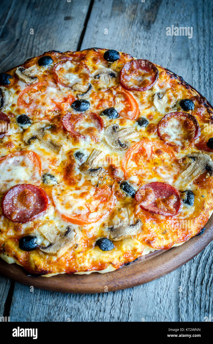 Homemade Regina pizza Stock Photo - Alamy