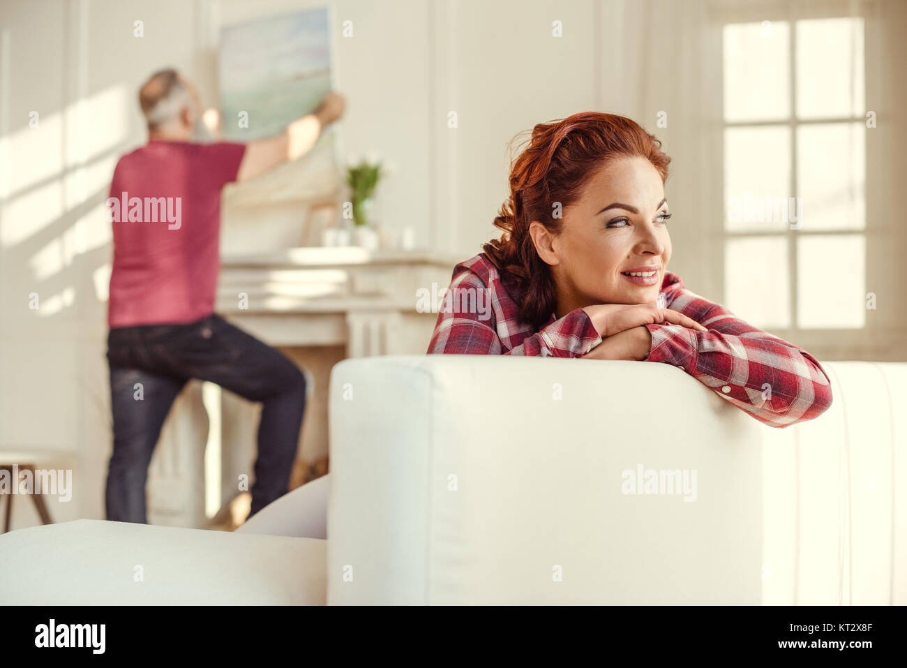 Beautiful mature woman thoughtfully hi-res stock photography and images ...