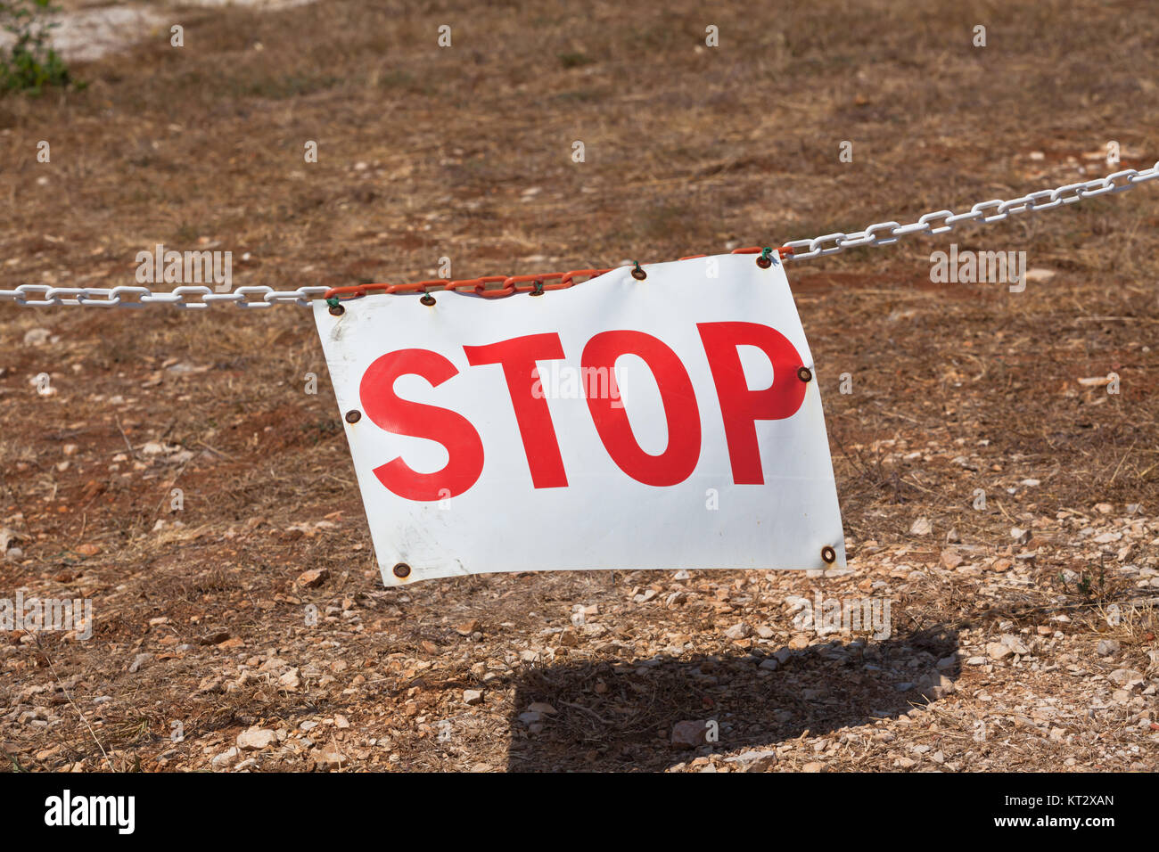 Stop sign restricting entry. Horizontal shot Stock Photo - Alamy
