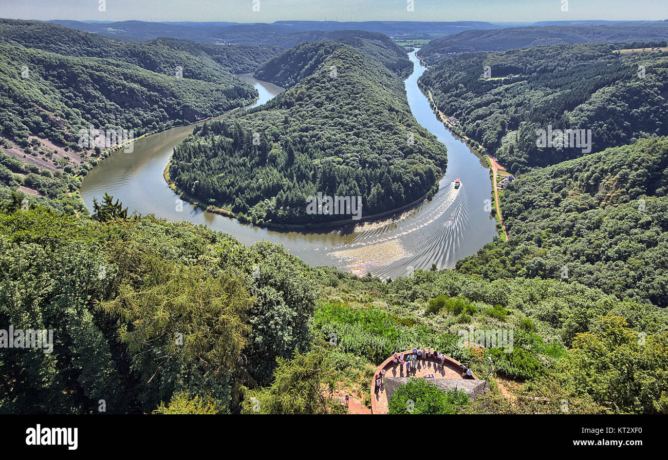 landscape of the saar river in the saarland Stock Photo - Alamy