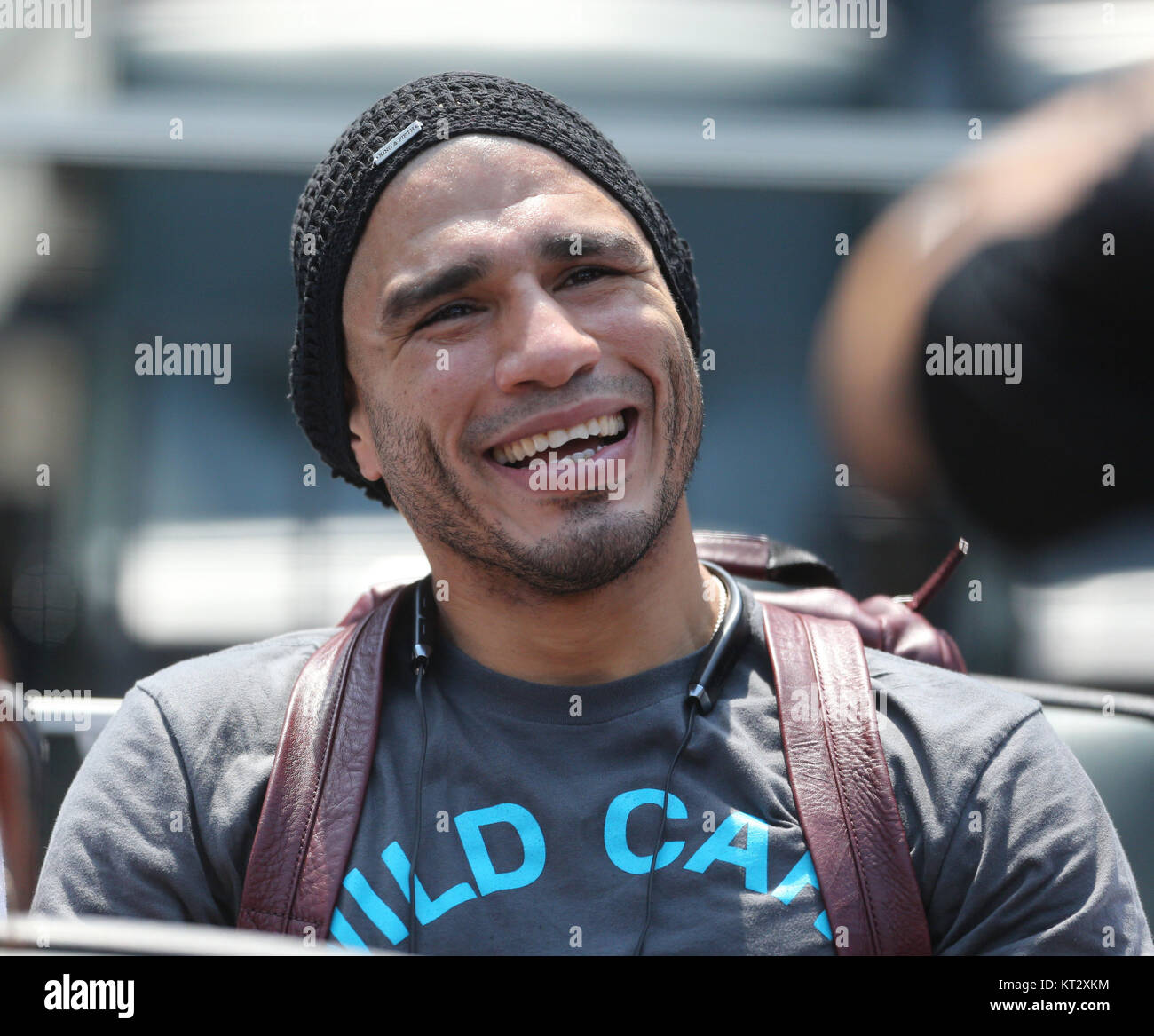 NEW YORK, NY - MAY 31: Boxer Miguel Cotto at the Miami Marlins VS New ...