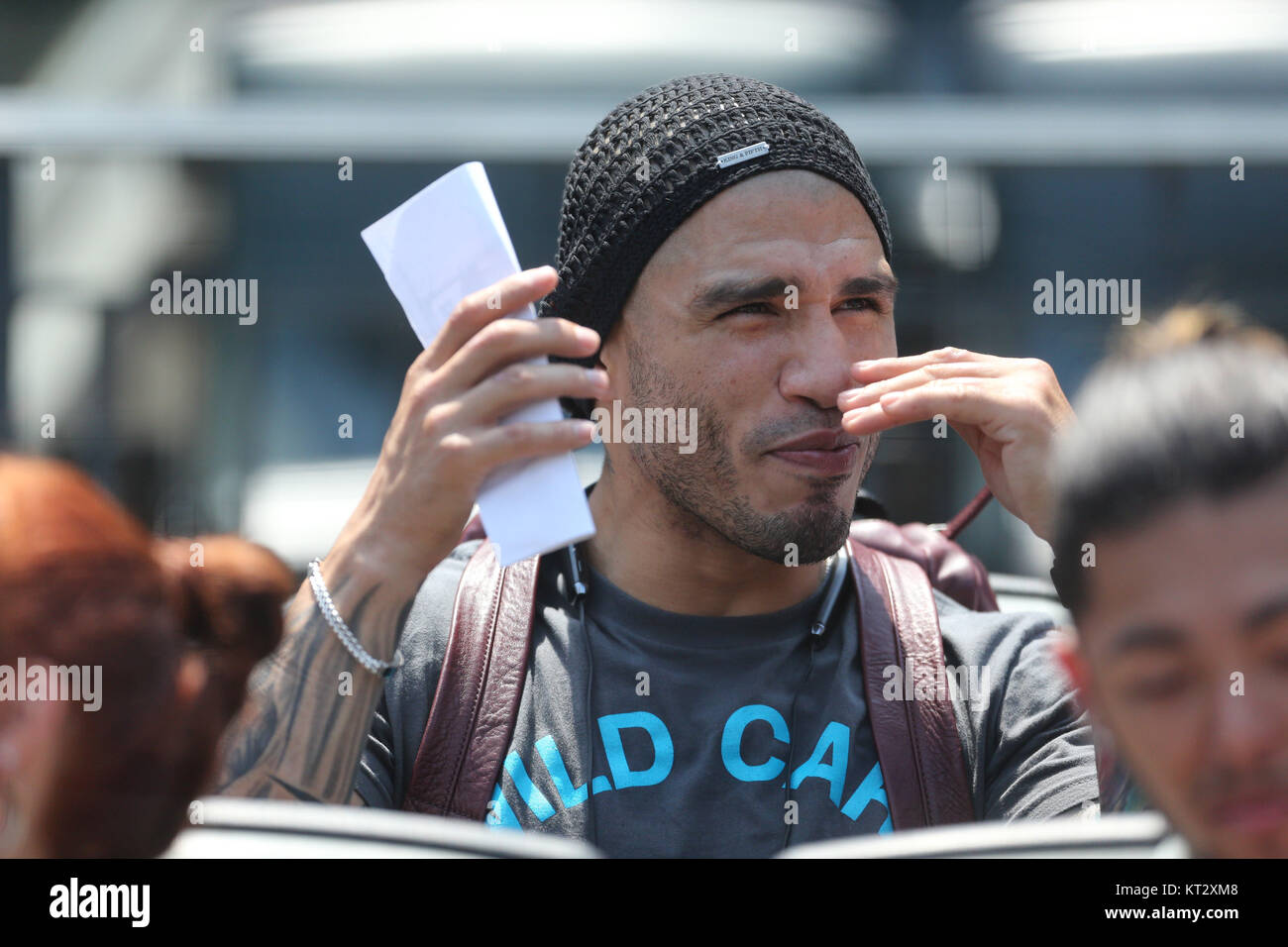 NEW YORK, NY - MAY 31: Boxer Miguel Cotto at the Miami Marlins VS New ...