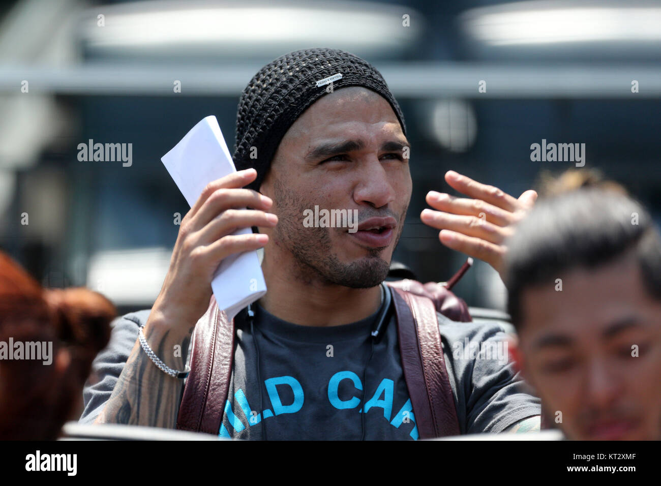 NEW YORK, NY - MAY 31: Boxer Miguel Cotto at the Miami Marlins VS New ...