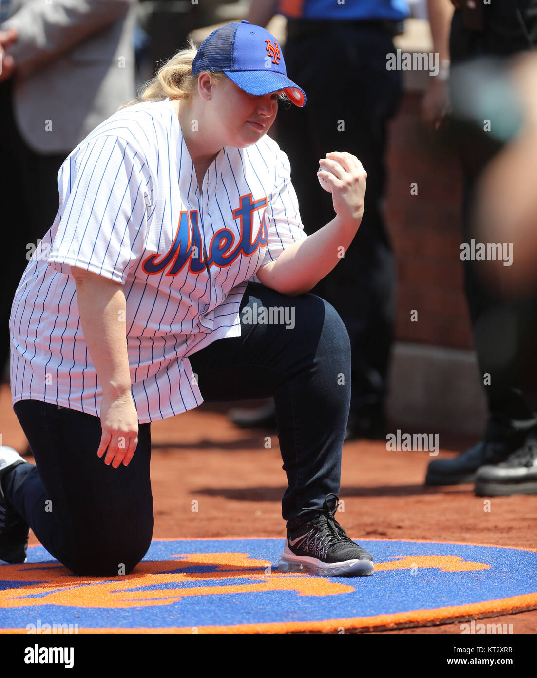 NEW YORK, NY - MAY 31: Actress Rebel Wilson throws out the ceremonial ...