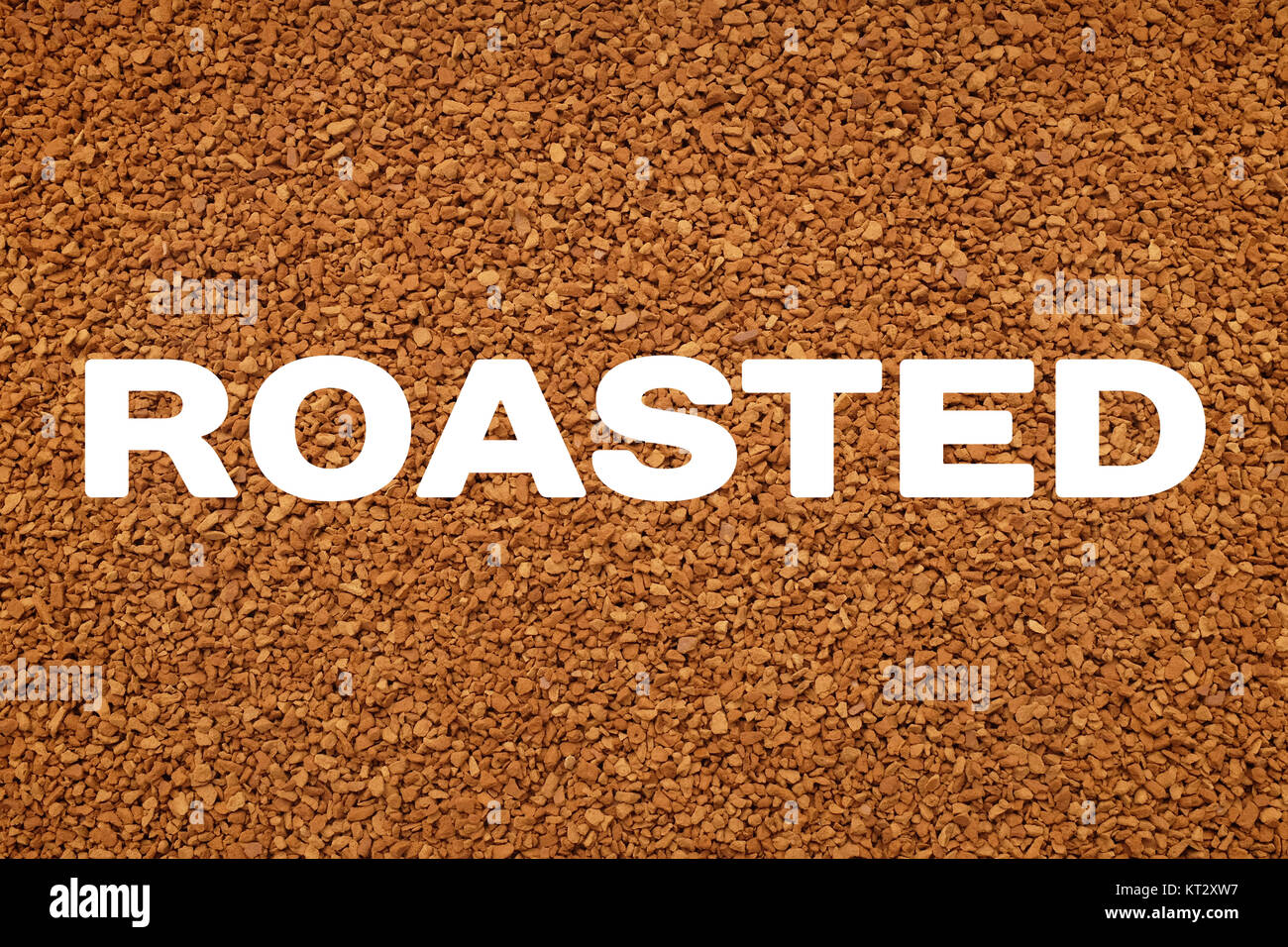ROASTED text across instant coffee granules background Stock Photo - Alamy