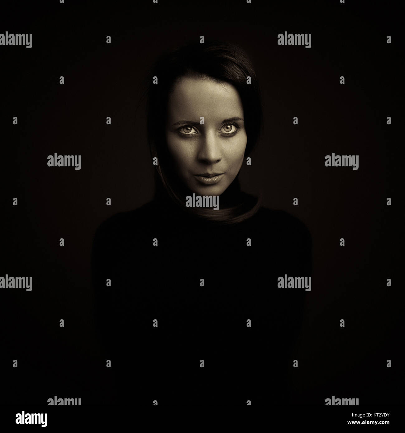 emotion expression dark girl face Stock Photo - Alamy