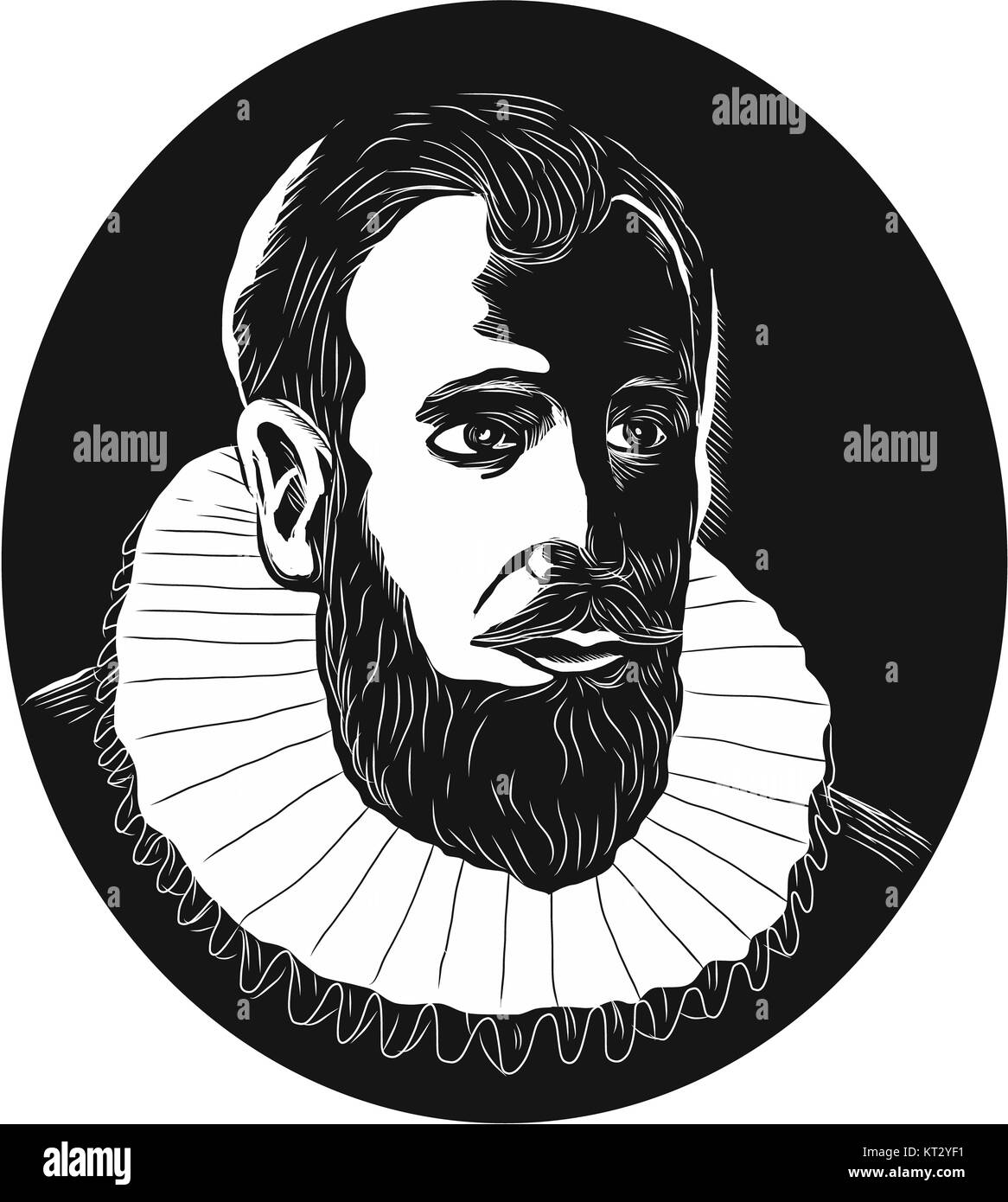 Henry Hudson Explorer Woodcut Stock Photo - Alamy