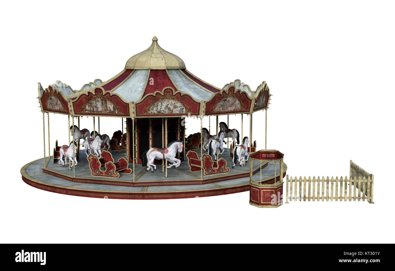 Carousel ride attraction on Cut Out Stock Images & Pictures - Alamy