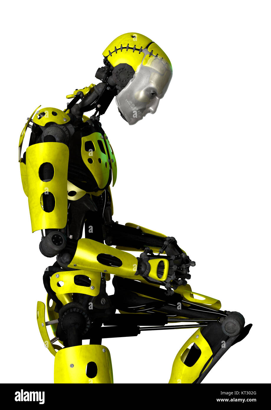 3D Rendering Robot on White Stock Photo - Alamy