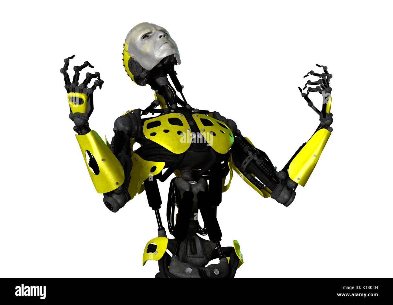 3D Rendering Robot on White Stock Photo - Alamy