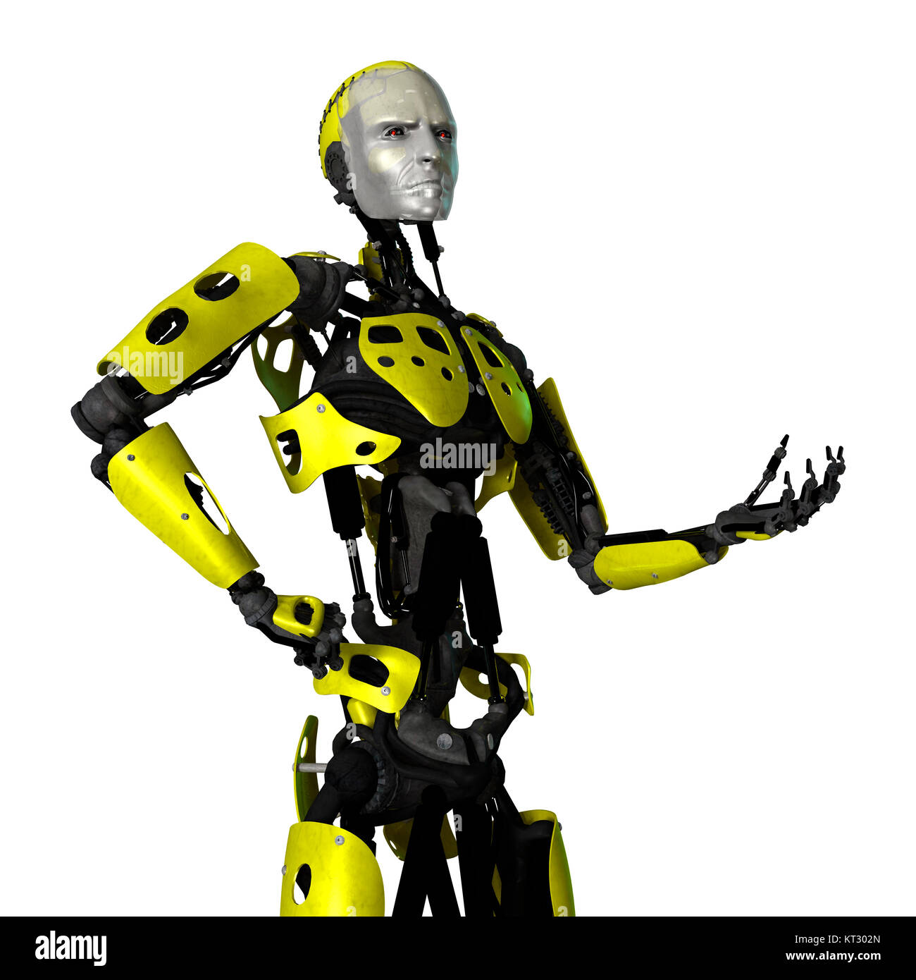 3D Rendering Robot on White Stock Photo - Alamy