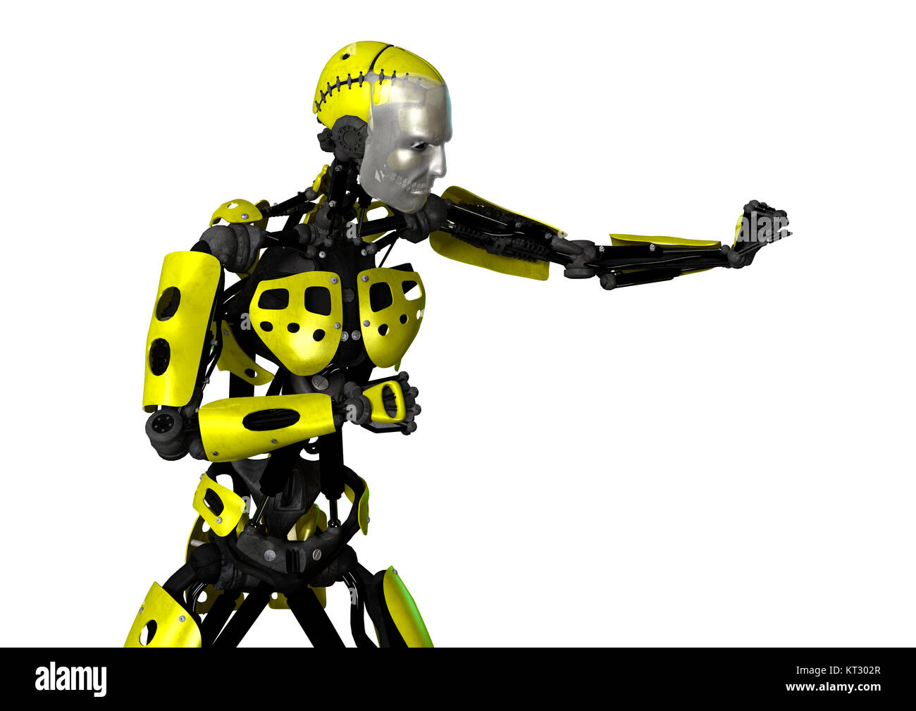 3D Rendering Robot on White Stock Photo - Alamy