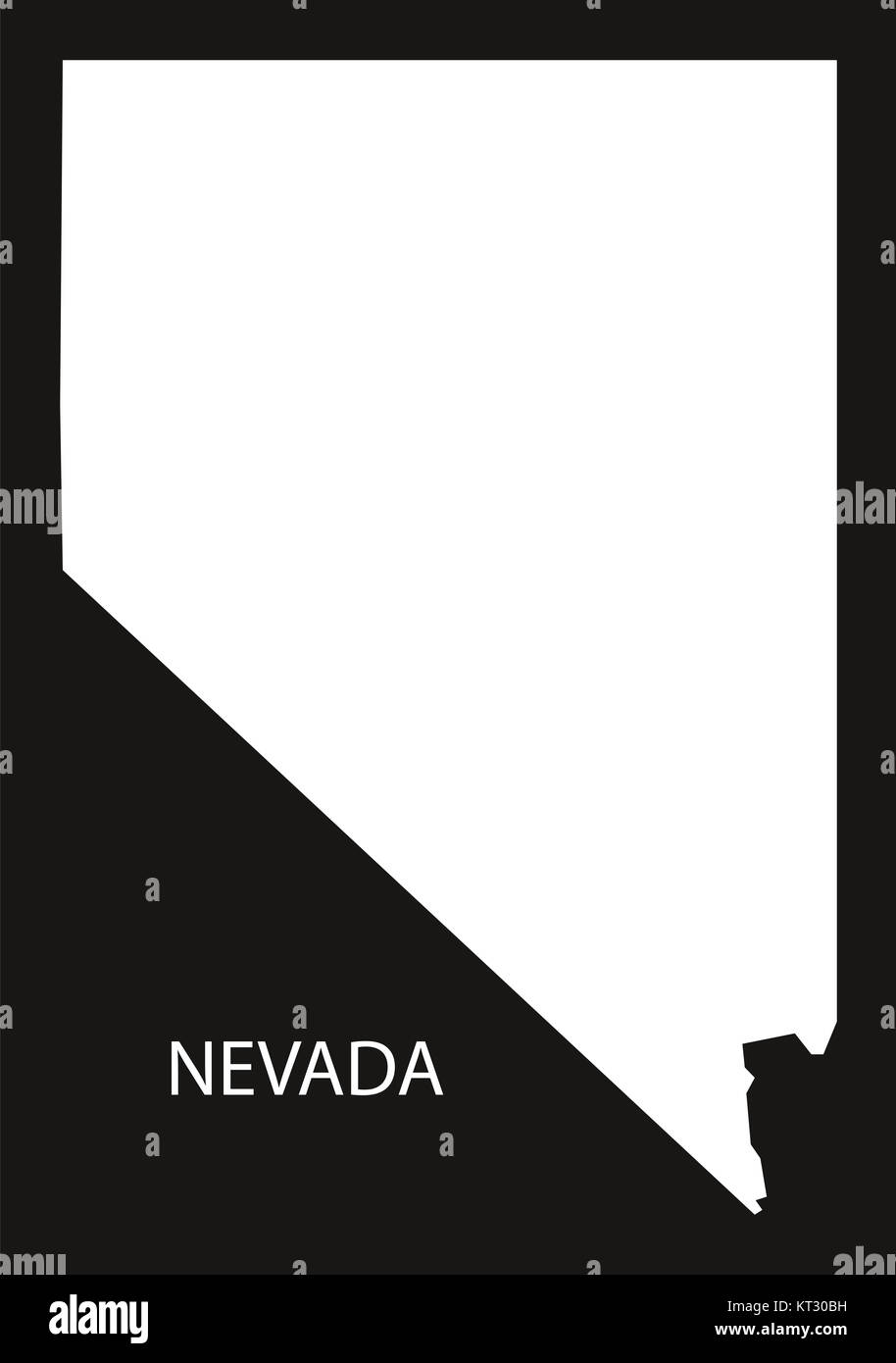 Nevada USA Map black inverted silhouette Stock Photo - Alamy