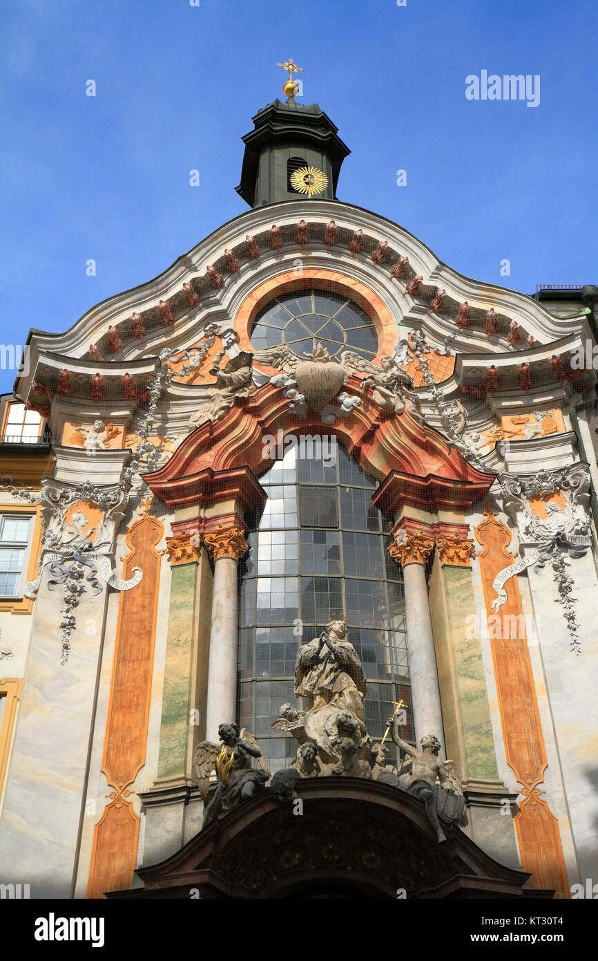 historic facade of the baroque asam church Stock Photo - Alamy