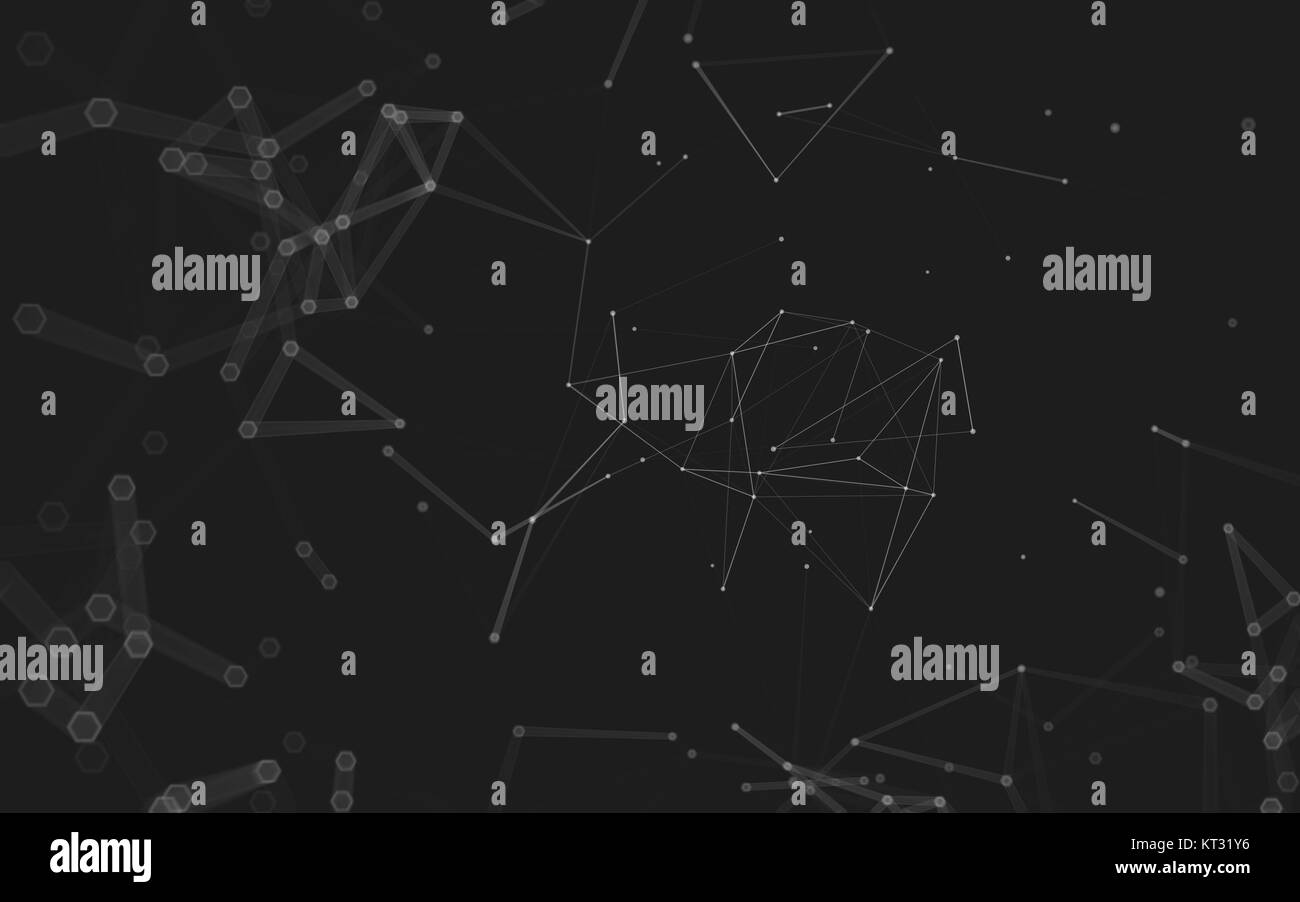 Abstract polygonal space low poly dark background, 3d rendering Stock ...