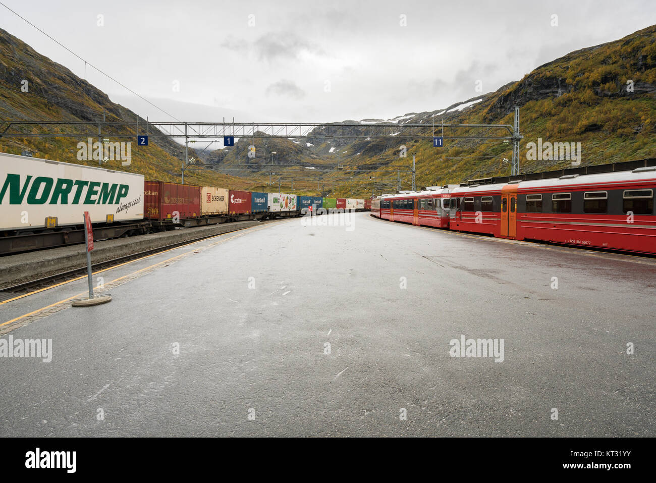 Platform at Myrdal station in Norway Stock Photo - Alamy