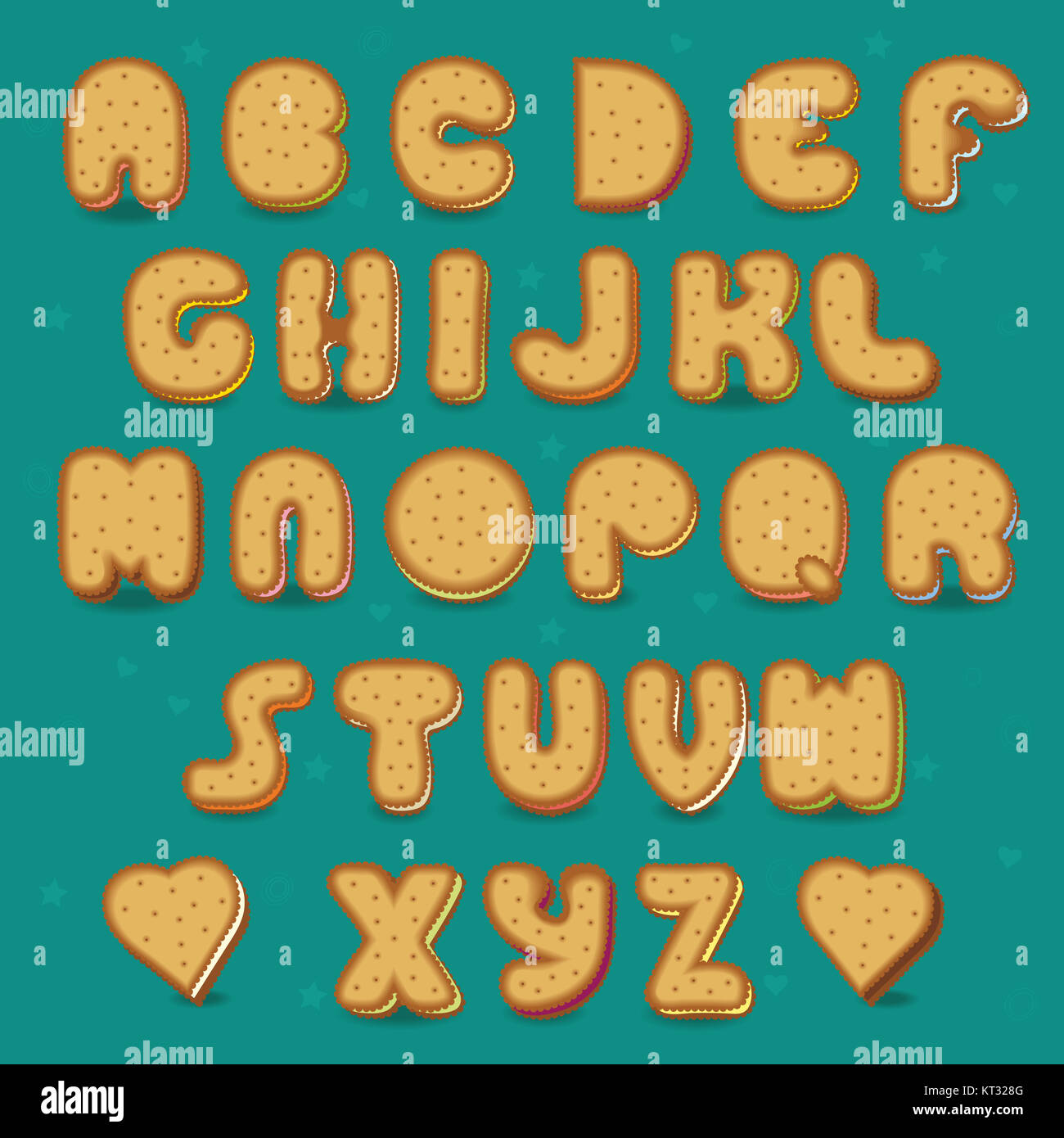 Cookies Alphabet. Vintage style Stock Photo - Alamy