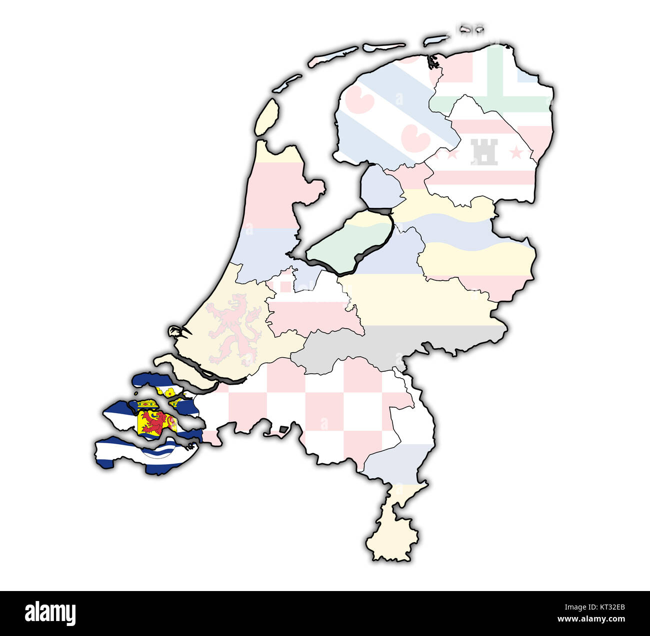 zeeland on map of provinces of netherlands Stock Photo - Alamy