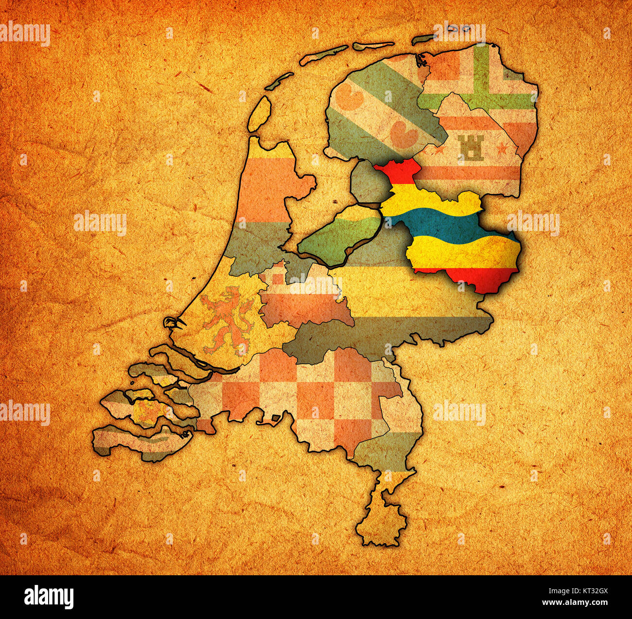 overijssel on map of provinces of netherlands Stock Photo - Alamy