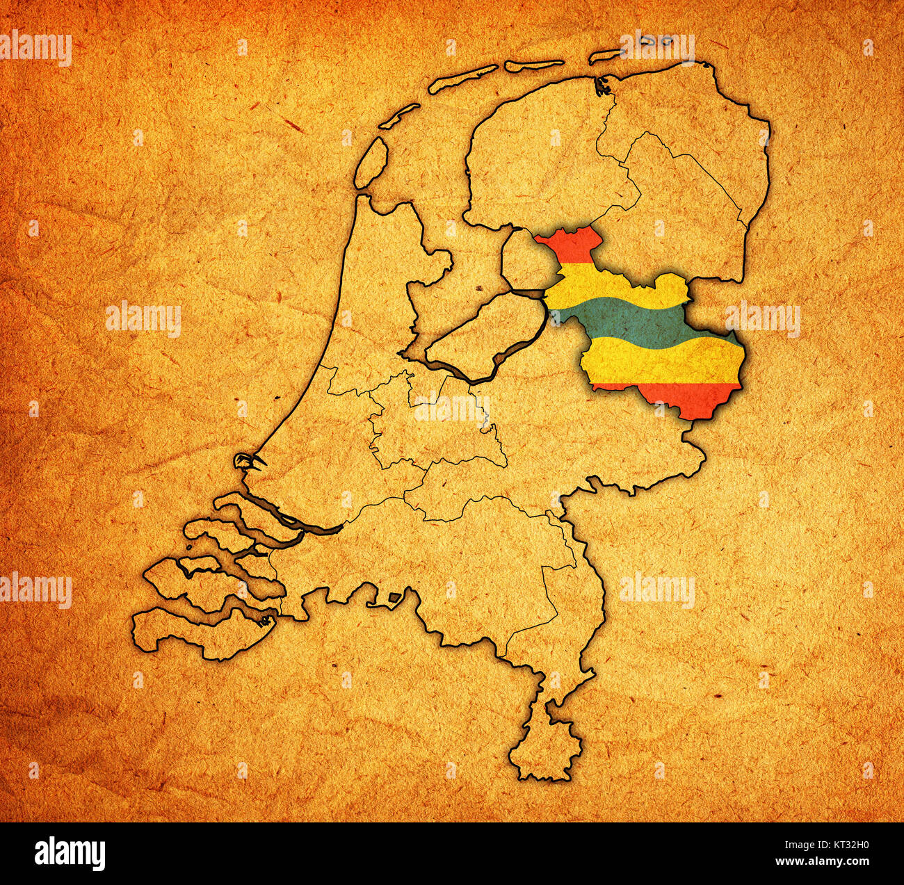 overijssel on map of provinces of netherlands Stock Photo - Alamy