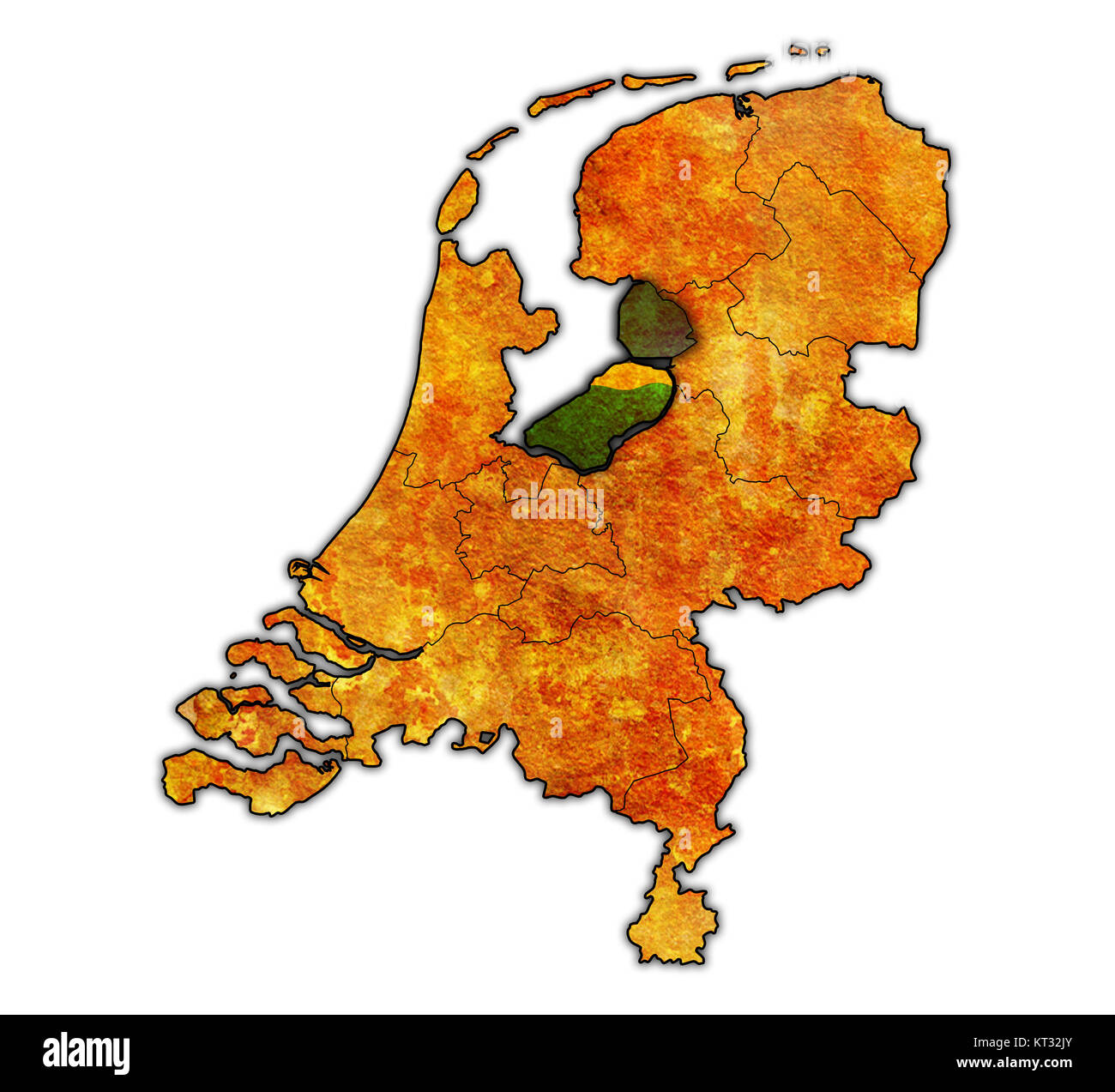 flevoland on map of provinces of netherlands Stock Photo - Alamy