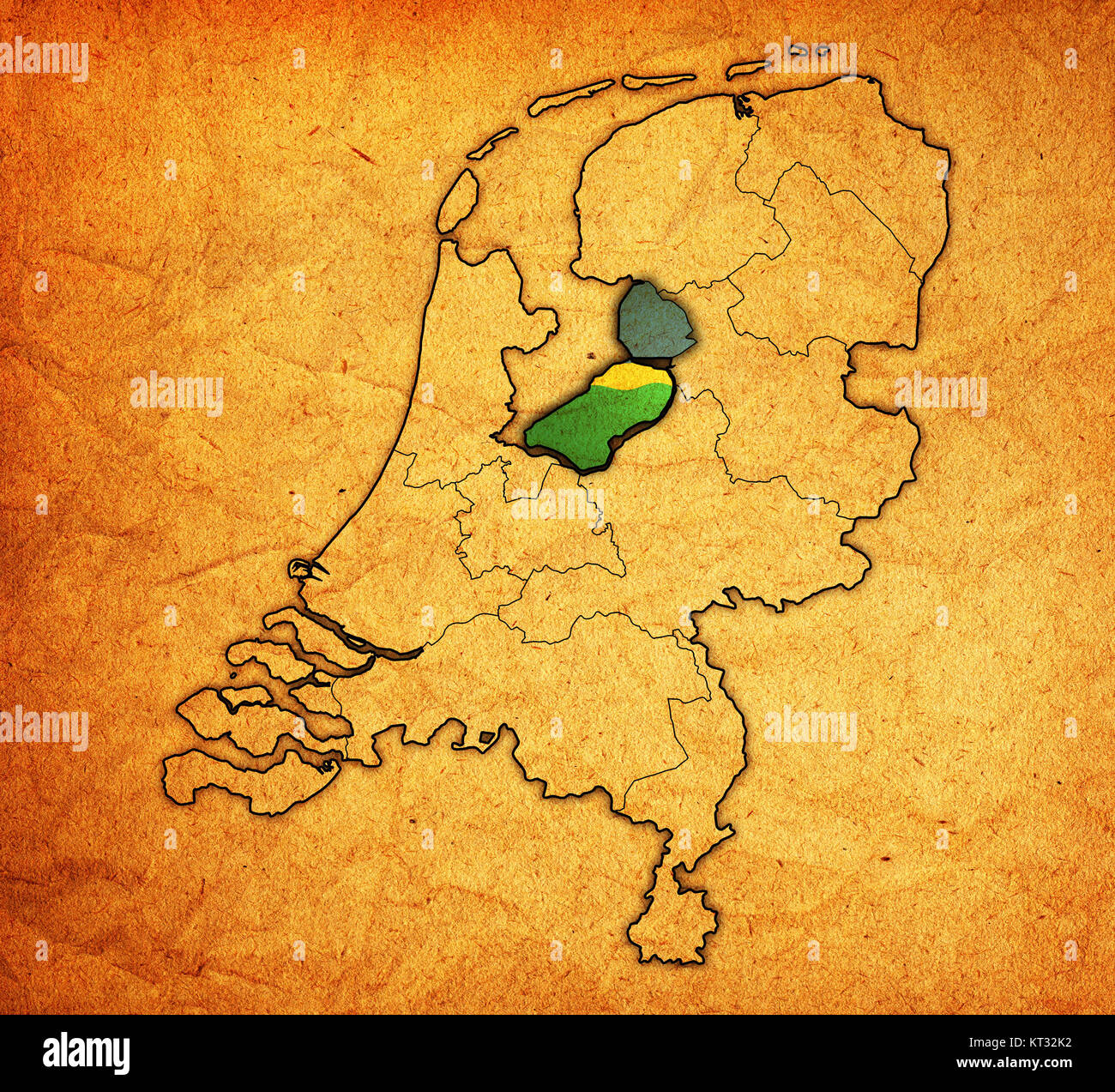 flevoland on map of provinces of netherlands Stock Photo - Alamy
