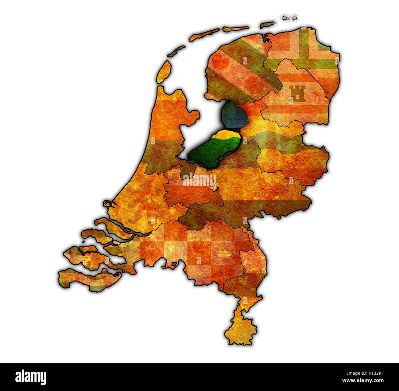 flevoland on map of provinces of netherlands Stock Photo - Alamy