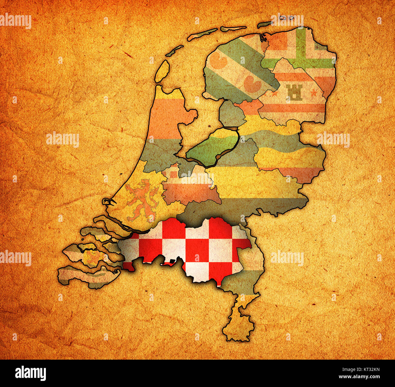north brabant on map of provinces of netherlands Stock Photo - Alamy